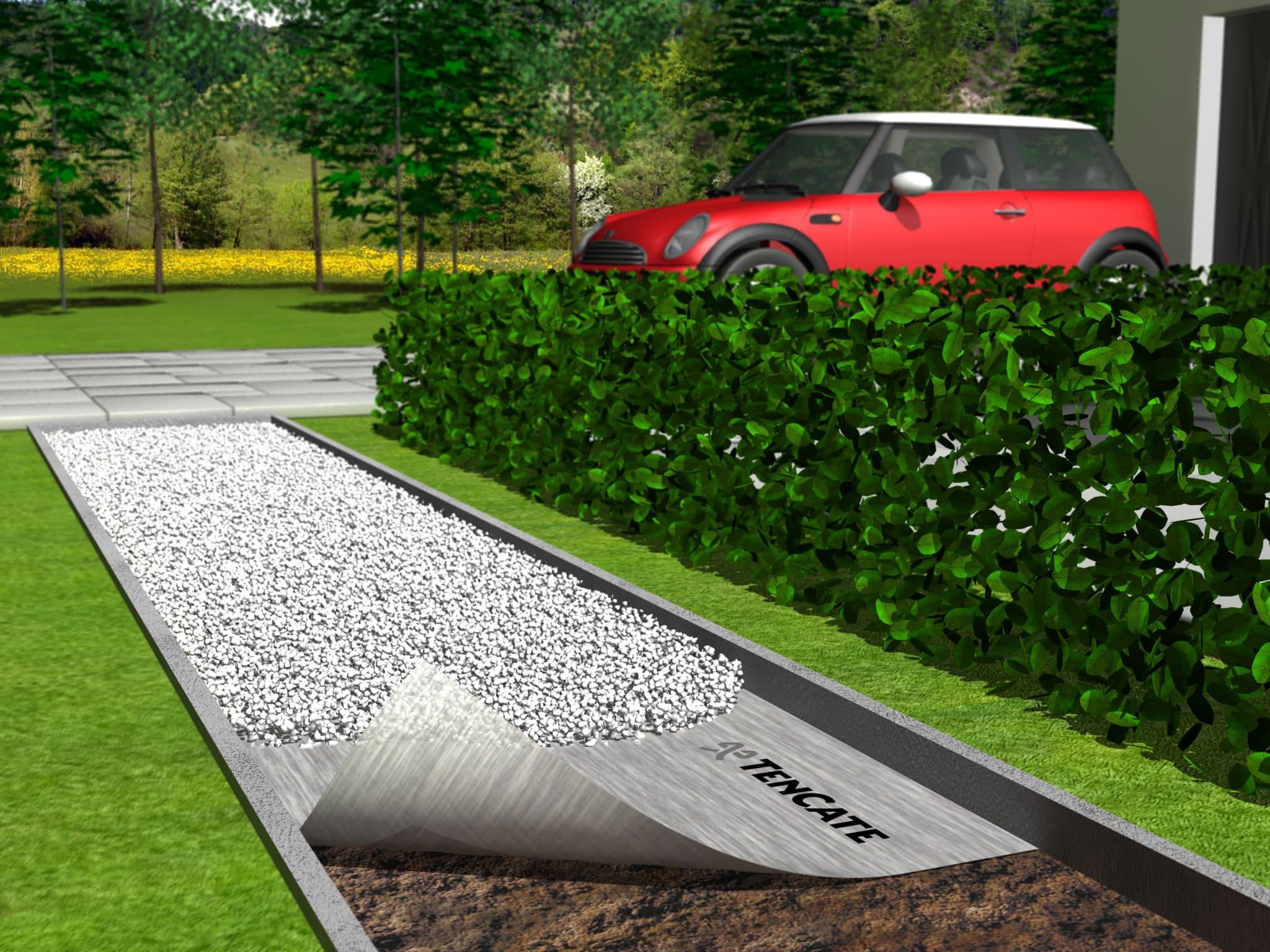 Géotextile 25m2 ou 50 m2 TenCate Bidim® - Green 8kN - Carriere Vila